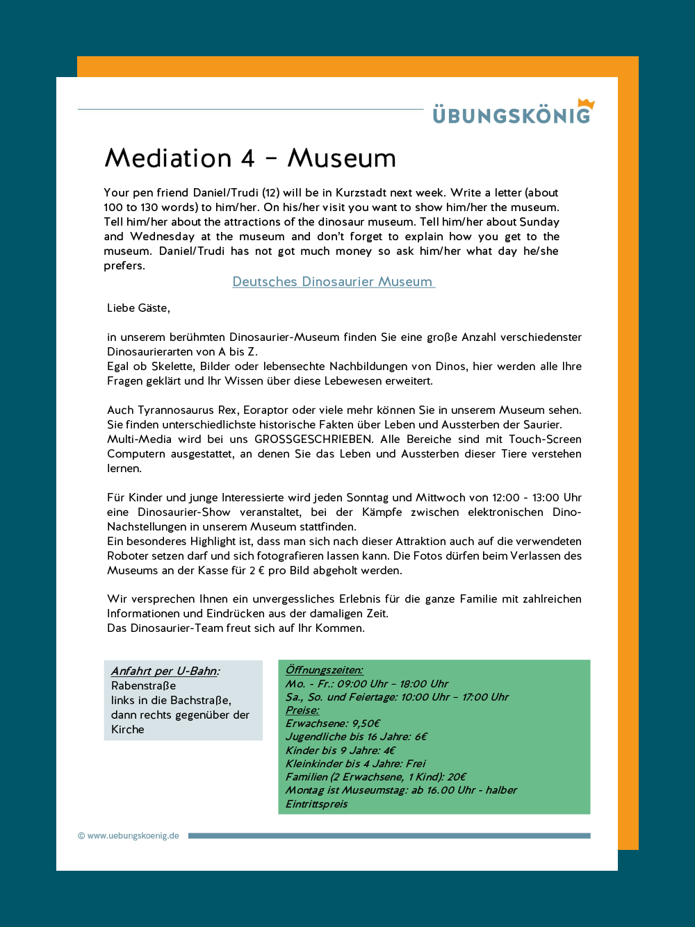 Mediation englisch übung pdf mit lösungen